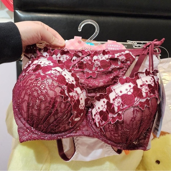 Hello Kitty | Intimates & Sleepwear | Hello Kitty Burgundy Lace Bra ...
